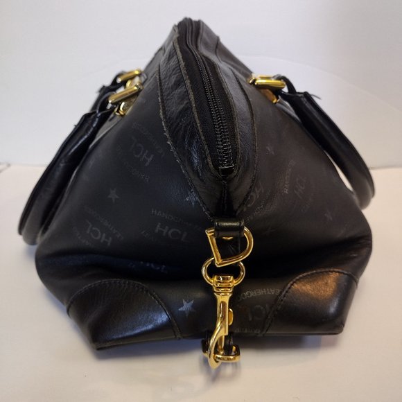 HCL | Bags | Hcl Handcrafted Leathergoods Black Monogram Satchel Purse ...